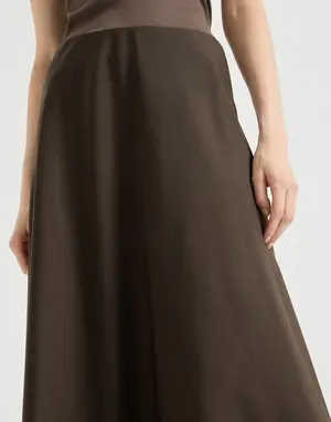 Brunello Cucinelli A-line Flared Hem Midi Skirt - Brown