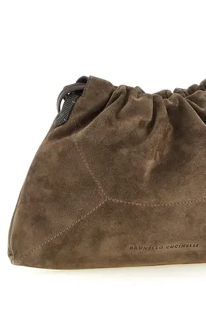 Brunello Cucinelli Drawstring Logo Embossed Pouch