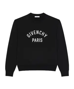 Givenchy Sweater In Knit With Paris Pearl Embroidery - Black