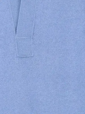 Victoria Beckham Genevieve Wool And Cashmere Blend Polo Shirt - Light Blue