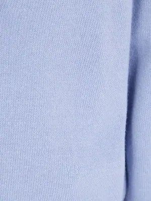 Victoria Beckham Genevieve Wool And Cashmere Blend Polo Shirt - Light Blue