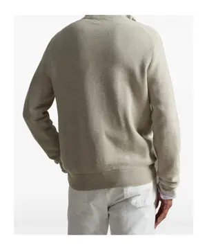 Polo Ralph Lauren Mesh-knit Quarter-zip Sweater - Nude