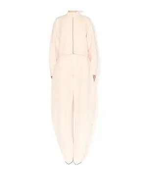 Alaïa Cotton Denim Jacket With High Collar And Zip-up Front - Pink