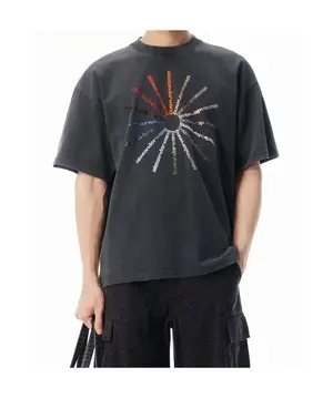 Alexander Wang Crystal Pinwheel Short Sleeve Tee