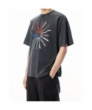 Alexander Wang Crystal Pinwheel Short Sleeve Tee