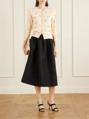 Simone Rocha Floral-print Knitted Cardigan
