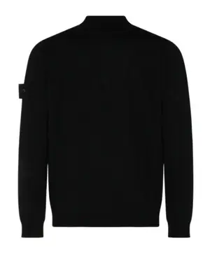 Stone Island Long-sleeved Knit Polo Shirt