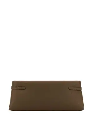 Brunello Cucinelli Buckled Leather Clutch Bag - Green