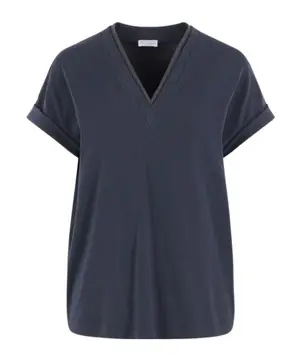 Brunello Cucinelli V-neck Top - Black