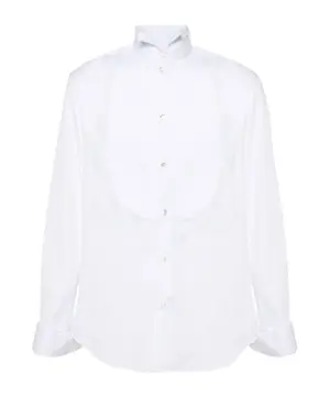 Giorgio Armani Plastron-embellished Tuxedo Shirt - White