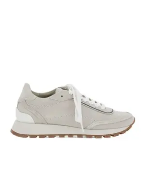 Brunello Cucinelli Low Top Lace Up Sneakers - Light Brown