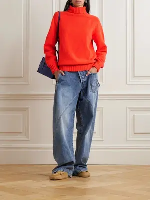 J.W.ANDERSON Embroidered Merino Wool Turtleneck Sweater