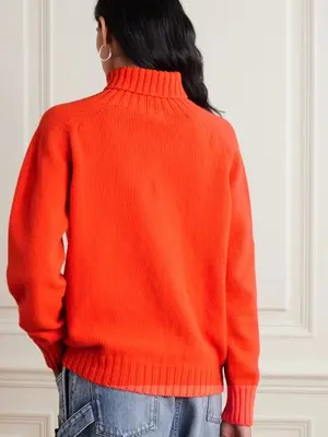 J.W.ANDERSON Embroidered Merino Wool Turtleneck Sweater