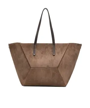 Brunello Cucinelli Suede-finish Panelled Tote Bag