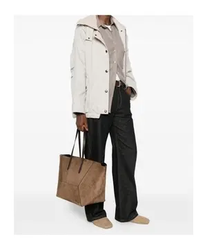 Brunello Cucinelli Suede-finish Panelled Tote Bag