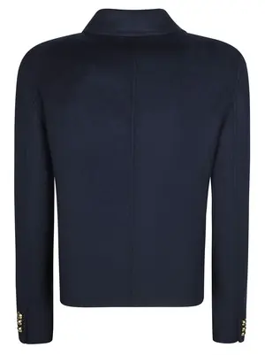 Max Mara Fitted Jacket With Metal Buttons - Navy Blue