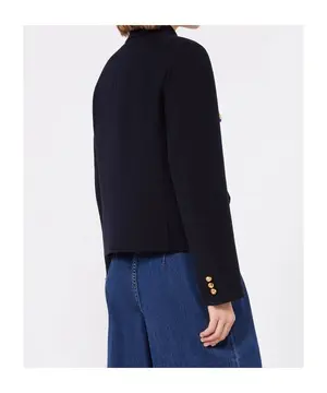 Max Mara Fitted Jacket With Metal Buttons - Navy Blue