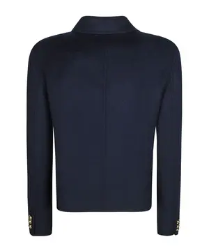 Max Mara Fitted Jacket With Metal Buttons - Navy Blue
