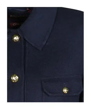 Max Mara Fitted Jacket With Metal Buttons - Navy Blue