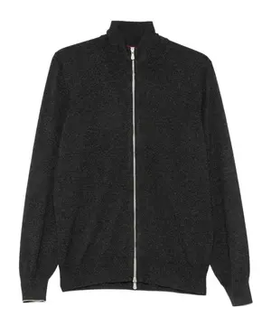 Brunello Cucinelli Zip-up High-neck Cardigan - Charcoal-grey