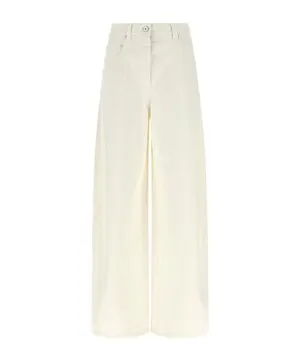 Brunello Cucinelli Wide Barrel Jeans - White