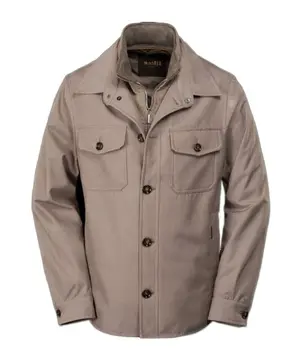 MOORER Dulac Jacquard Overshirt Jacket - Nude