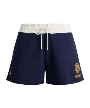 Polo Ralph Lauren Wimbledon Crest Patch Rugby Shorts - Blue