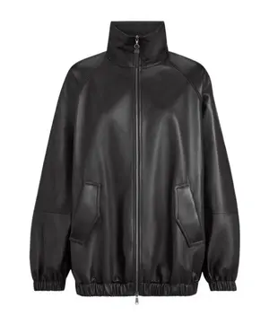 Brunello Cucinelli Nappa-leather Bomber Jacket With Monili - Black