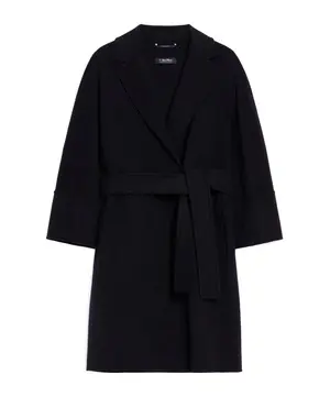 Max Mara Short Double-faced Wool Coat - Midnight Blue