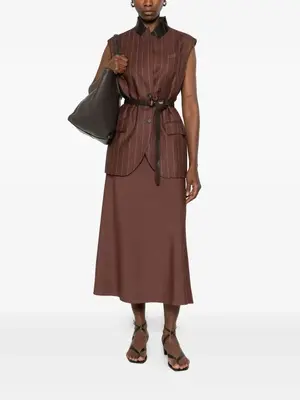 Brunello Cucinelli Elasticated-waist Midi A-line Skirt