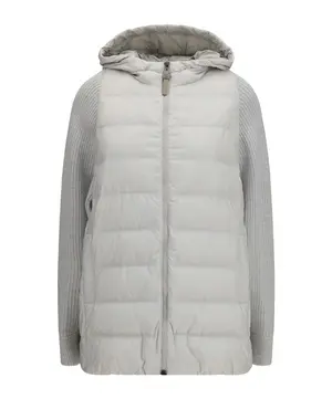 Brunello Cucinelli Long-sleeved Cotton-padded Jacket - Gray
