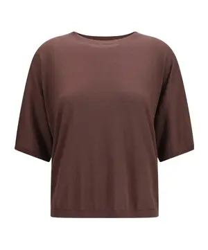 Brunello Cucinelli Fine-knit Short-sleeve Top - Red