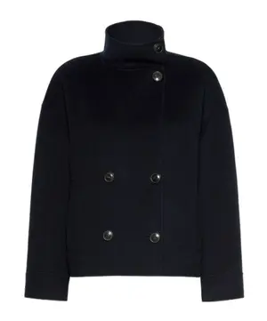 Max Mara Double-breasted Coat - Navy Blue
