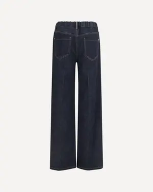 Brunello Cucinelli Contrast Stitch Wide-leg Jeans - Black