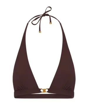Celine Tie-front Triangle Top - Red