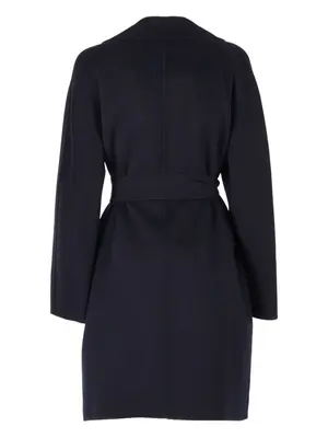 Max Mara Belted Lapel Coat - Navy Blue