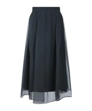 Brunello Cucinelli Flared Midi Skirt - Black