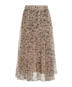 Brunello Cucinelli Flared Midi Skirt - Brown