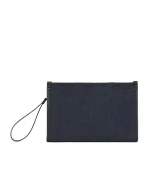 Etro Large Nylon Jacquard Pouch - Blue
