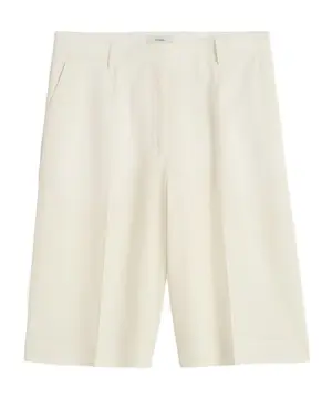TOTEME Wide Tailored Shorts Ecru