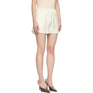 TOTEME Monogram-embroidered Silk Shorts