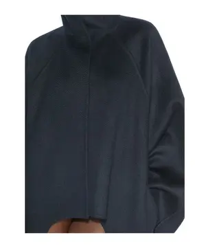 Alaïa Asymmetric Double Face Coat - Midnight Blue