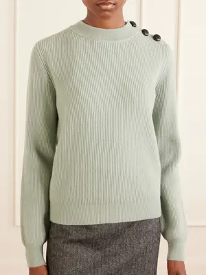 BLAZÉ MILANO Ribbed-knit Wool And Cashmere-blend Sweater - Gray