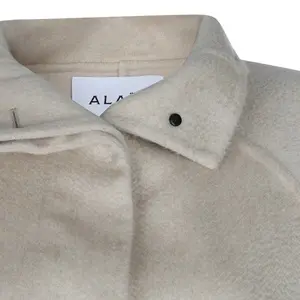 Alaïa High Neck Cut-out Cape - Beige