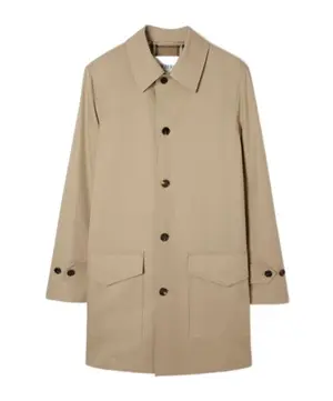 Burberry Meadowbank Single-breasted Coat - Salt Marsh Beige