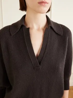 Proenza Schouler Vella Cashmere Polo Collar Sweater