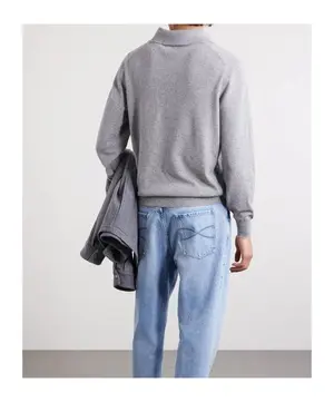 Brunello Cucinelli Collared Long-sleeve Polo Shirt