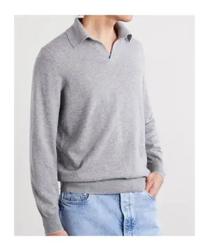 Brunello Cucinelli Collared Long-sleeve Polo Shirt