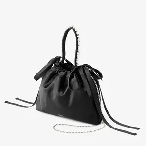 JIMMY CHOO Crystal-detail Drawstring Bucket Bag