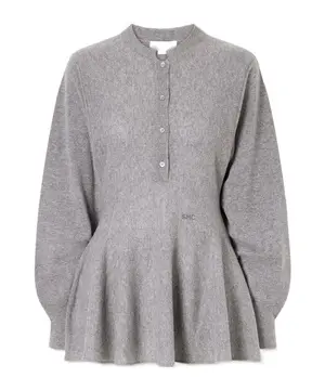 Stella McCartney Wool Peplum Sweater - Grey
